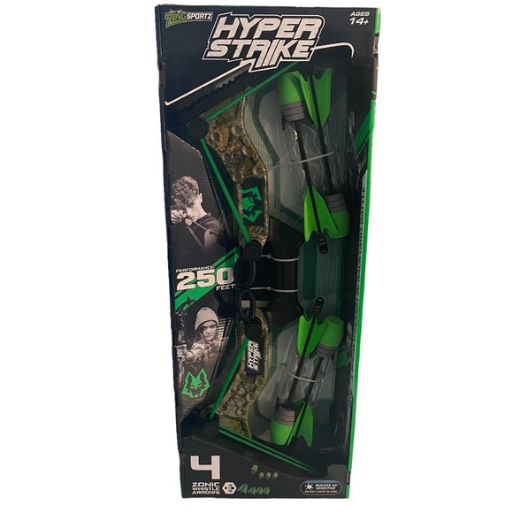 Hyper Strike | Toys | Hyper Strike Green Bow And 4 Arrows Nerf New ...